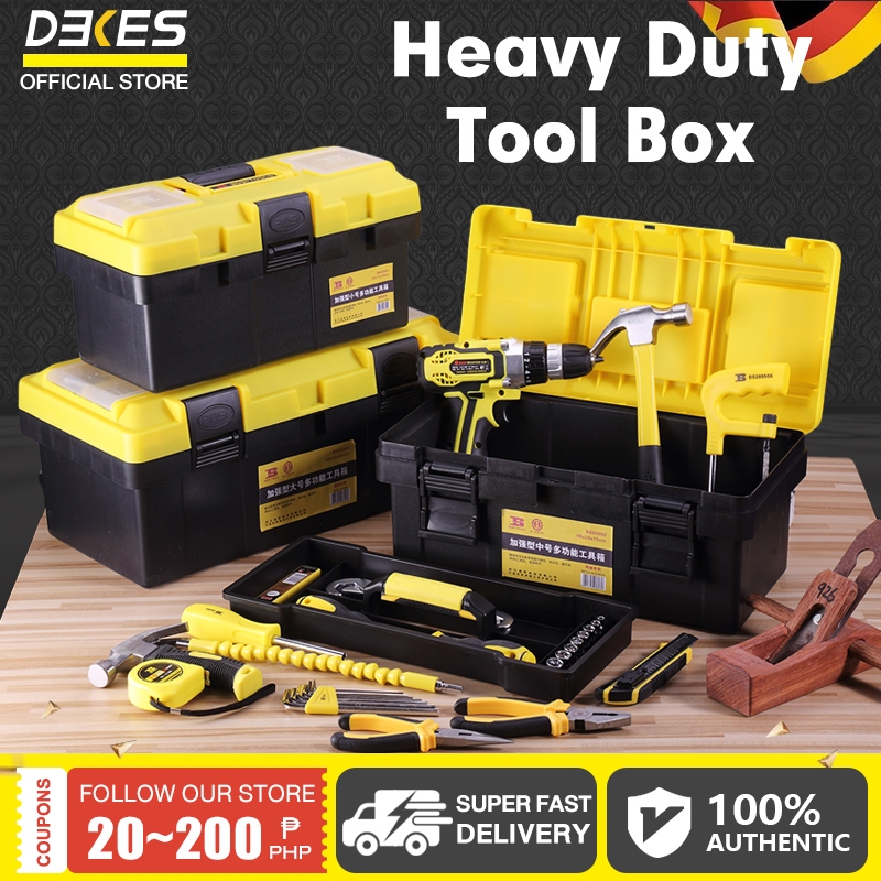 14-19 inch Heavy Duty Tool Box Double Layer Plastic Tool Storage Box ...