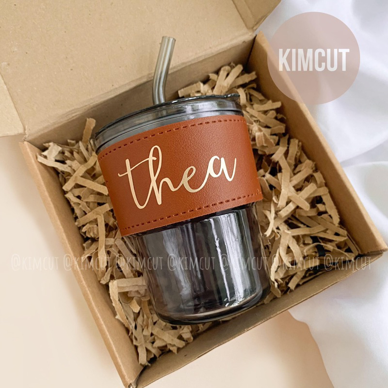 Personalized sippy glass mug with HEAT PRESSED NAMES (permanent ...
