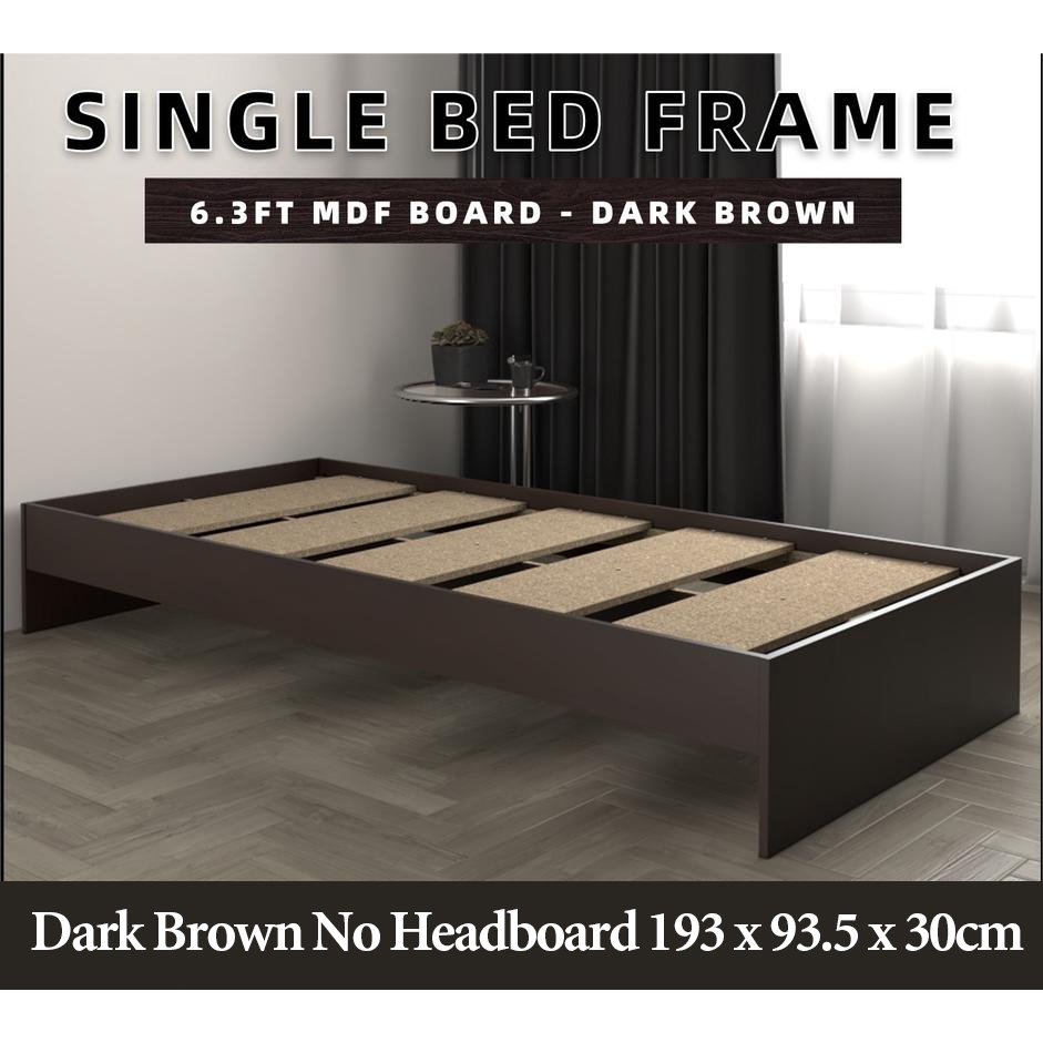 HOT DEALS Single bed solid wood bed with headboard (190 x 93.5x 60cm ...