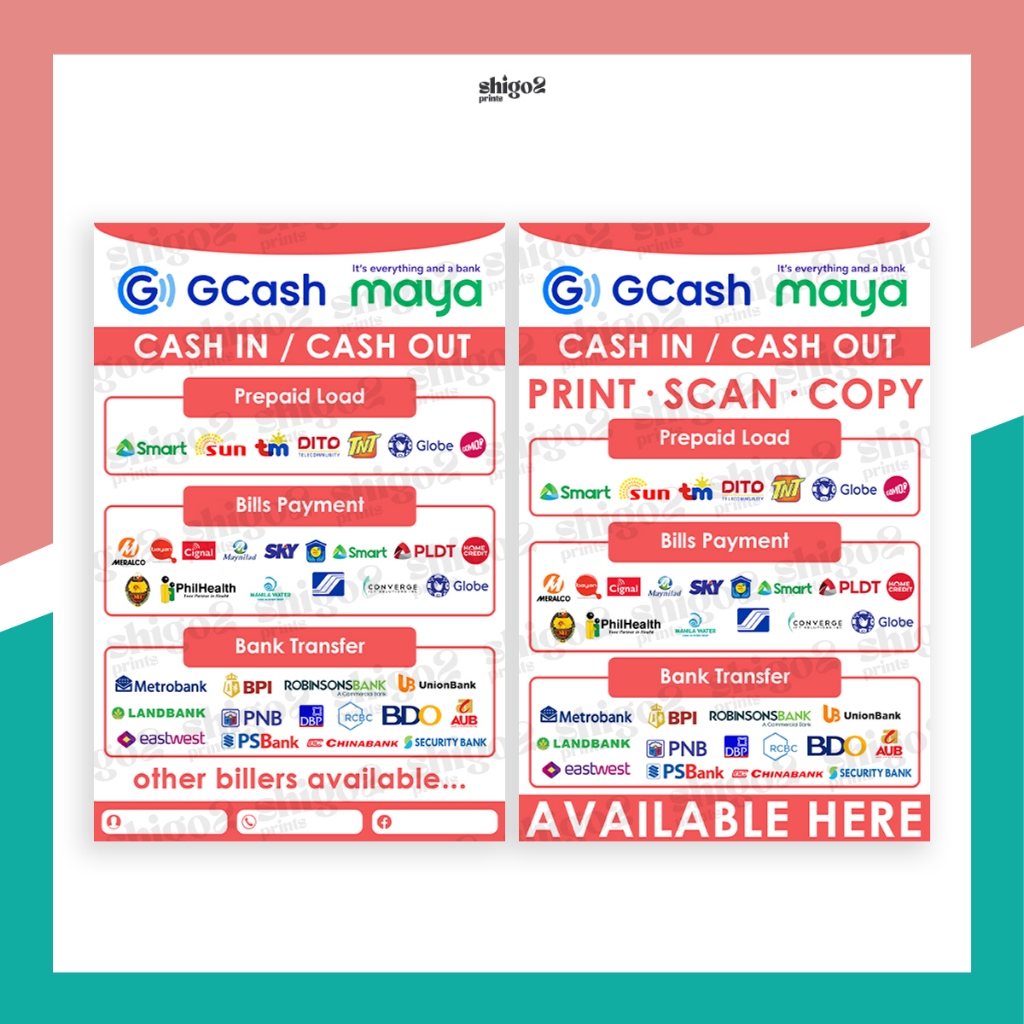 Red Gcash Maya All-In-One Bills Payment Business Tarpaulin and ...