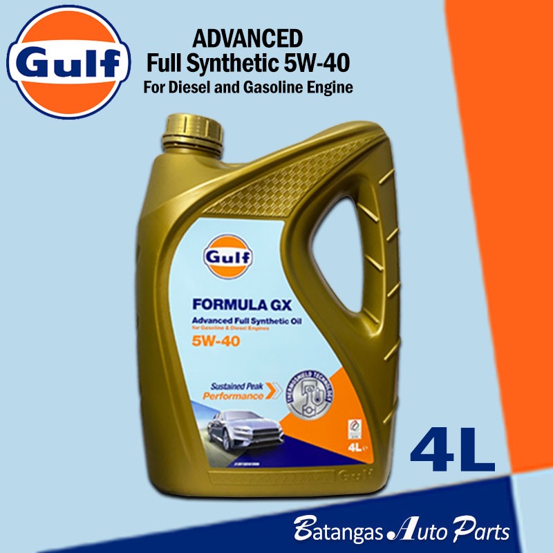 GULF FORMULA GX 5W-40 ADVANCED FULLY SYNTHETIC OIL DIESEL AND GASOLINE ...