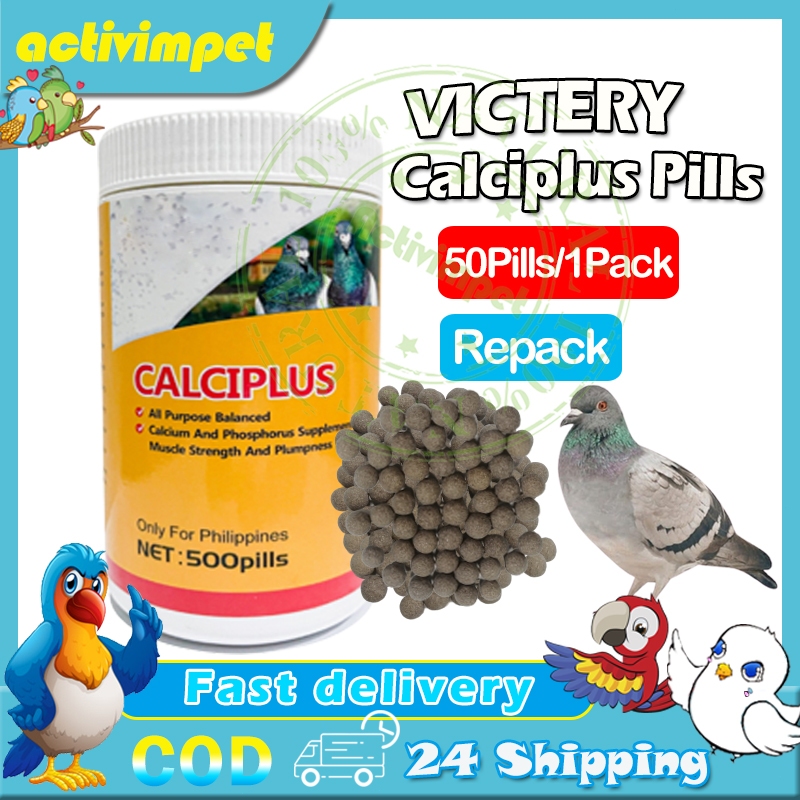 VICTERY CALCIPLUS Repack for Pigeon Bulk 50 Pills REPACK Calcium and ...