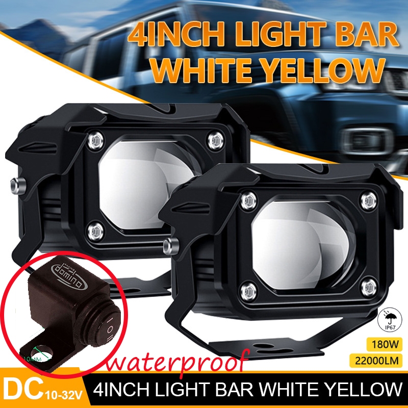 2Pcs Mini Driving Light V7 LED Light Motorcycle Headlight Hi/Lo Beam ...