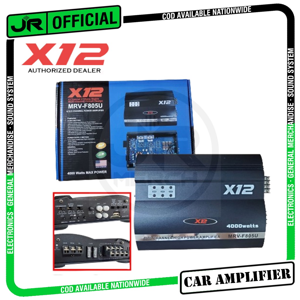 X12 (MRV-F805U) 4000 watts 4/3/2 Channel Car Audio Power Amplifier [JRM ...