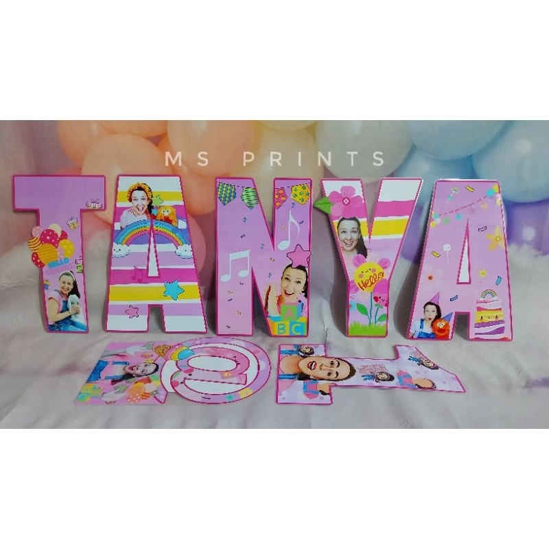 Ms. Rachel themed letters w/stand / standee/ backdrop/ birthday ...