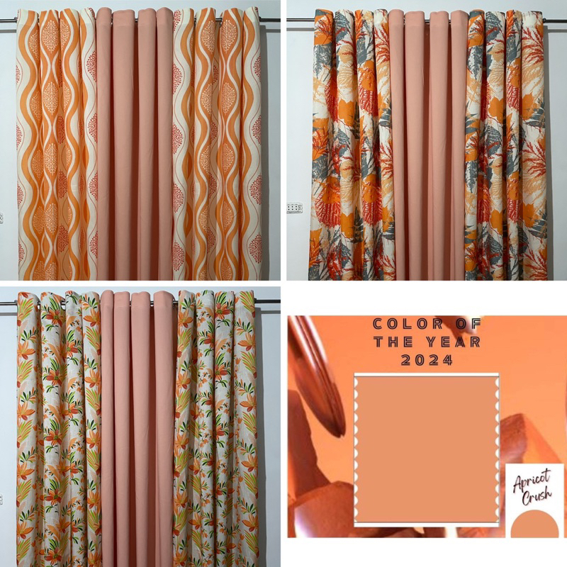 apricot crust color the year 2024 ring curtain | Shopee Philippines