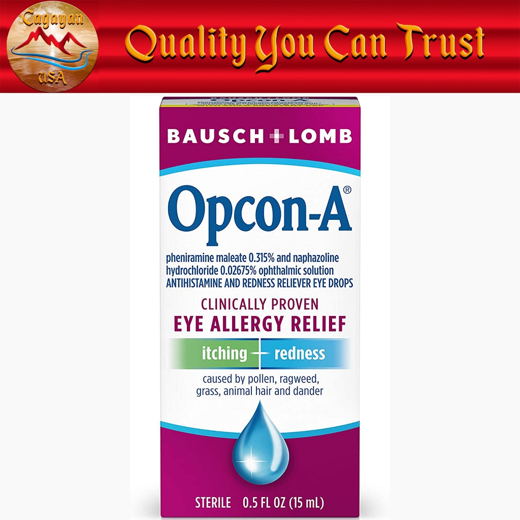 Bausch & Lomb Opcon-A Allergy Eye Drops for Allergy Itch & Redness ...