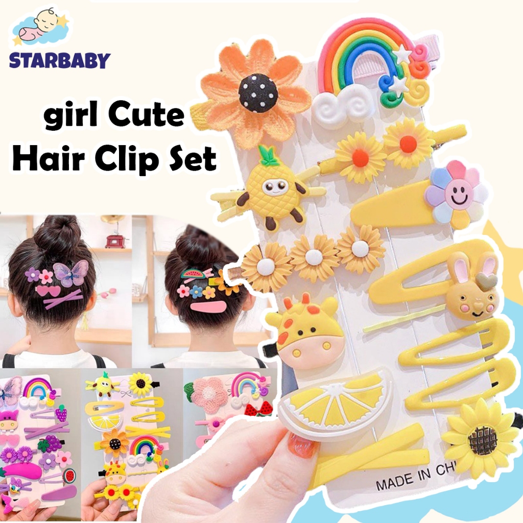 Girl Cute Hair Clip Set Hairpin Flower Fruit Baby Girl Barrettes Hair ...
