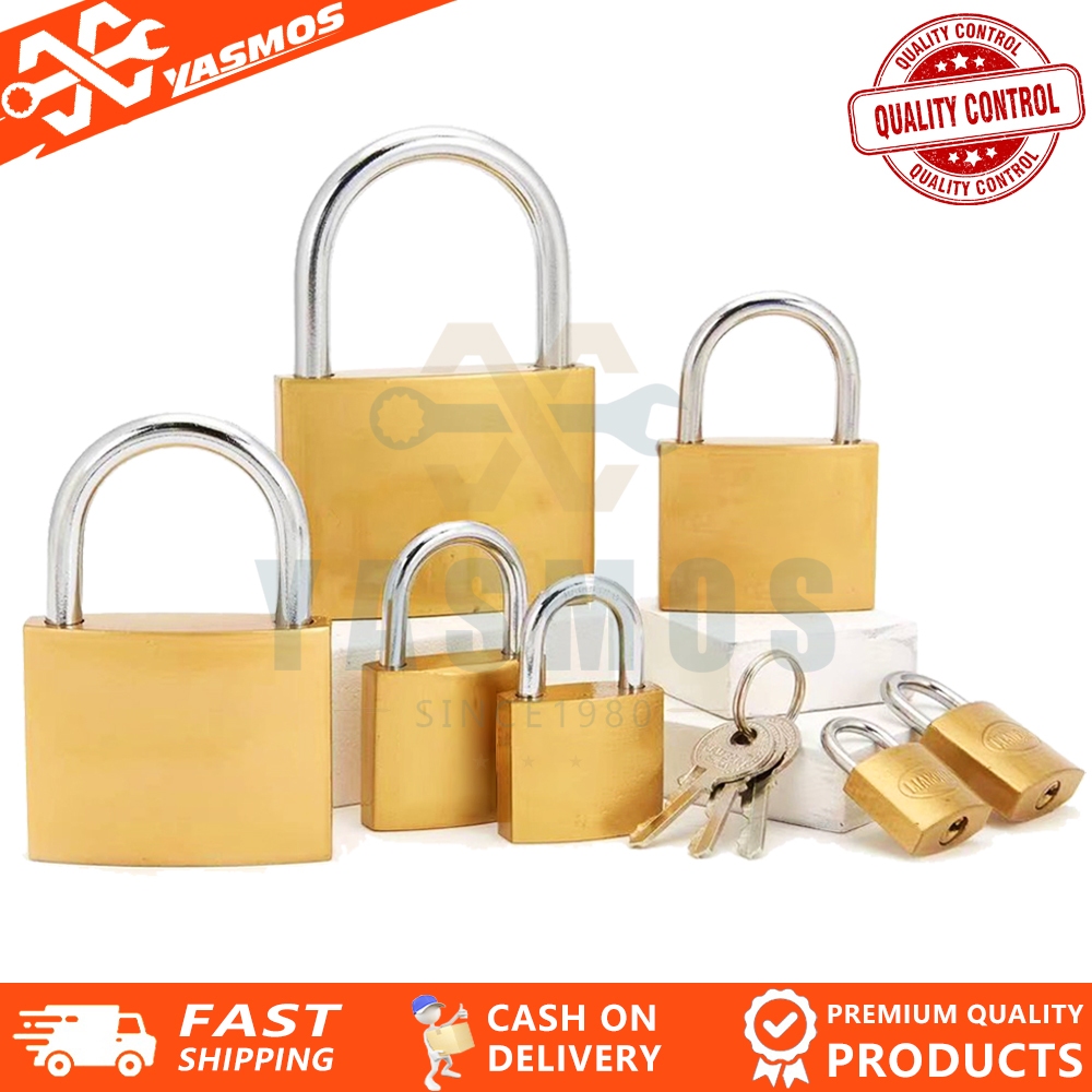 20MM - 63MM Security 1Padlock Door Lock Brass Padlock (With Key ...