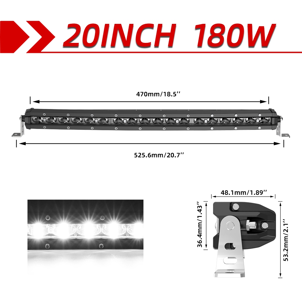 Super Slim 12V 24V 8" 20" 32" Inch LED Light Bar Spot Flood Led Bar for ...