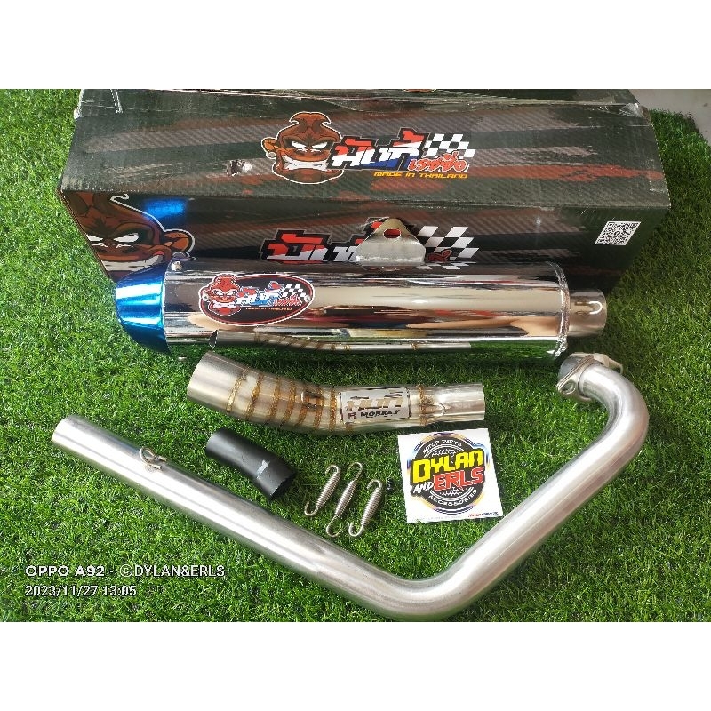 HUN OPEN PIPE W/ SILENCER 2N1 FOR RAIDER 150 CARB (RACING MONKEY ...