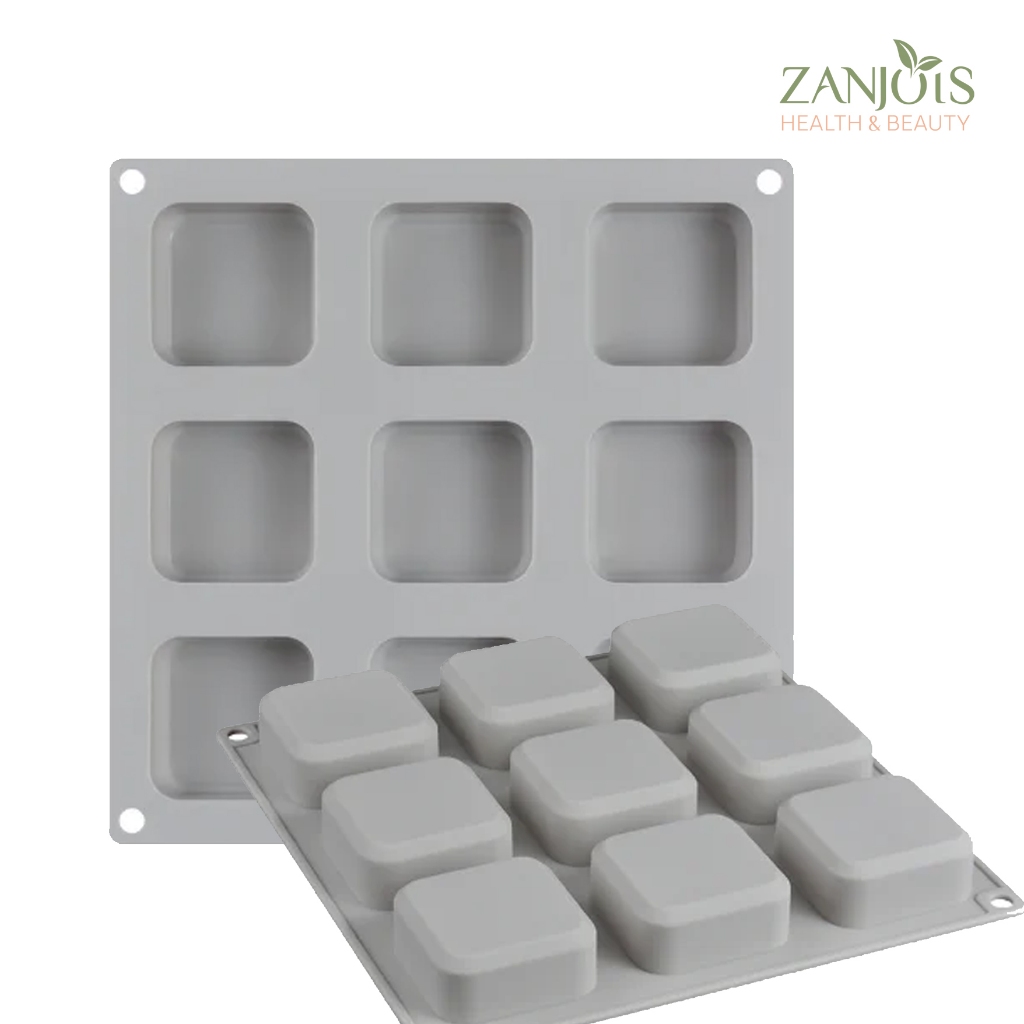 Silicon Molder Square 9 cavity Mold for Soaps, Resin, Food, Craft, DIY ...