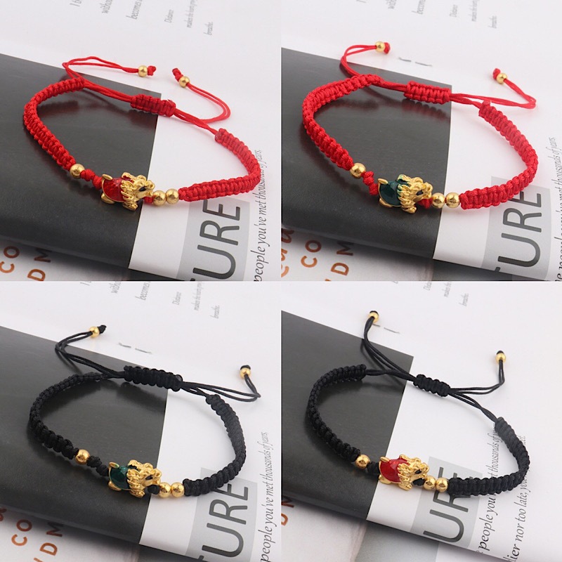 Year of the Dragon (Dragon Turtle Tortoise) Red String Rope Lucky Charm ...
