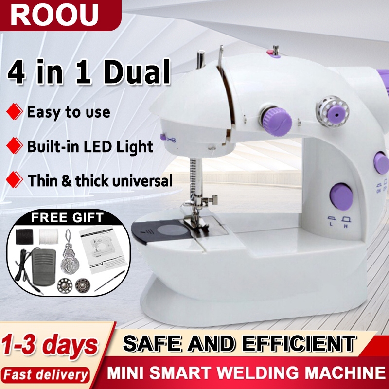 Portable Mini Sewing Machine 4-in-1 Dual Speed with LED Light ...