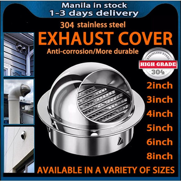 304 Stainless Steel Hood 2-8in Rain Cover Ventilation Vent Breathable ...