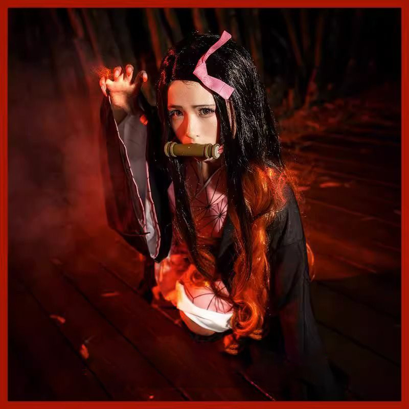 Rabbite Anime Costume for Kids Girl Kimetsu No Kamado Nezuko Cosplay ...