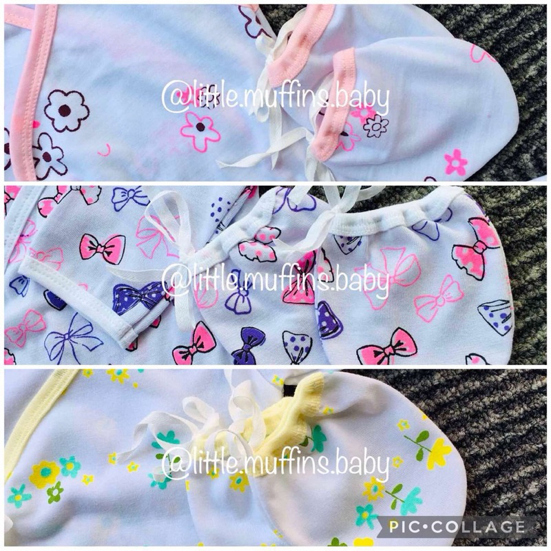 little muffins 6 in 1 Newborn Receiving Set (Blanket, Bonnet, Mittens ...