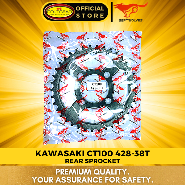 SEPTWOLVES Rear Sprocket for Kawasaki CT100 428-38T | Shopee Philippines