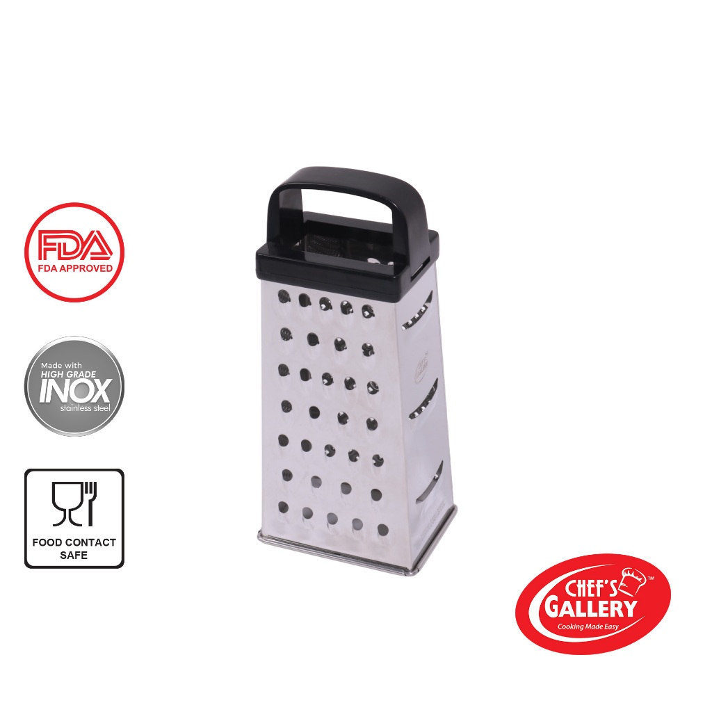 Chef's Gallery 4 Sided Grater Made with INOX Stainless Steel Non-Slip ...
