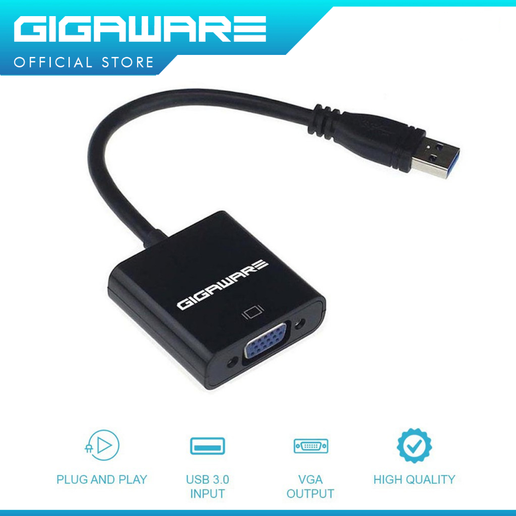 Gigaware USB 3.0 To VGA Video Display External Cable Adapter | Shopee ...