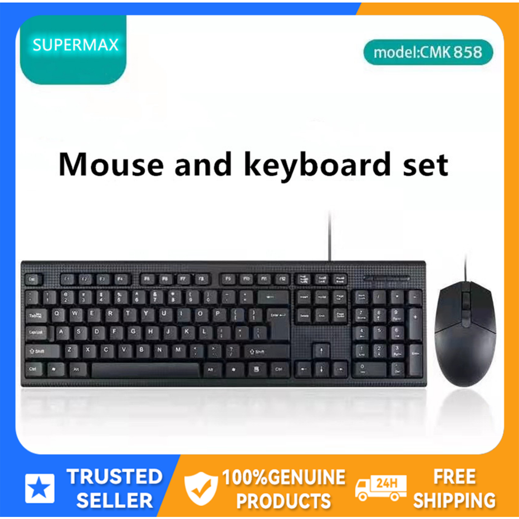 Supermax ORIGINA CMK858 Keyboard Mouse Bundle with Wire Office Style ...