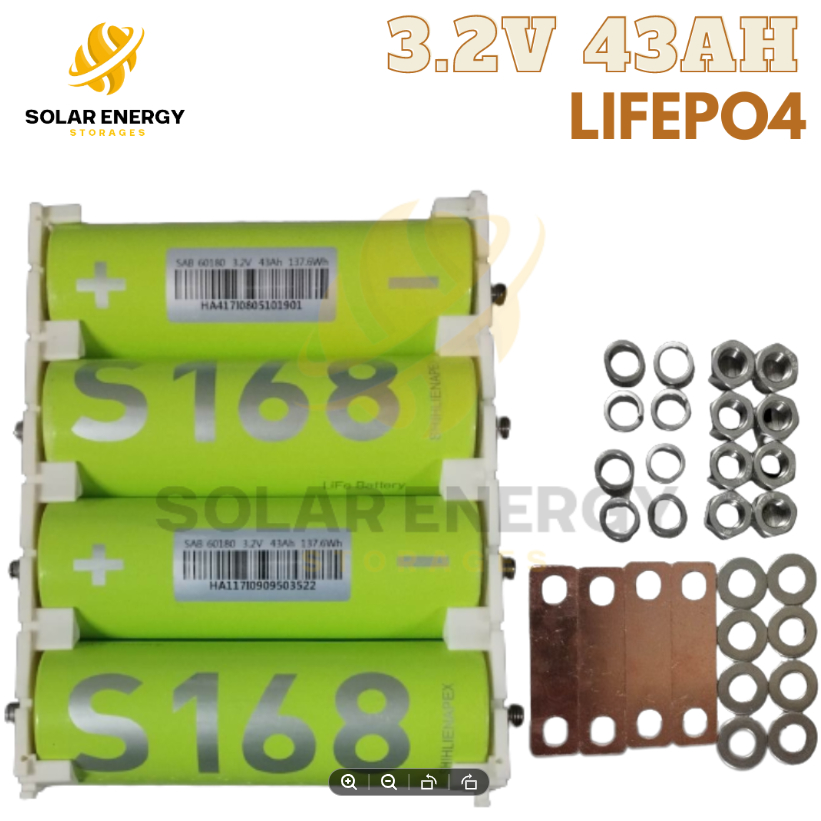 S168 3.2v 43AH - Lithium Battery Lifepo4 Battery Cell (1PC or 4PCS PER ...