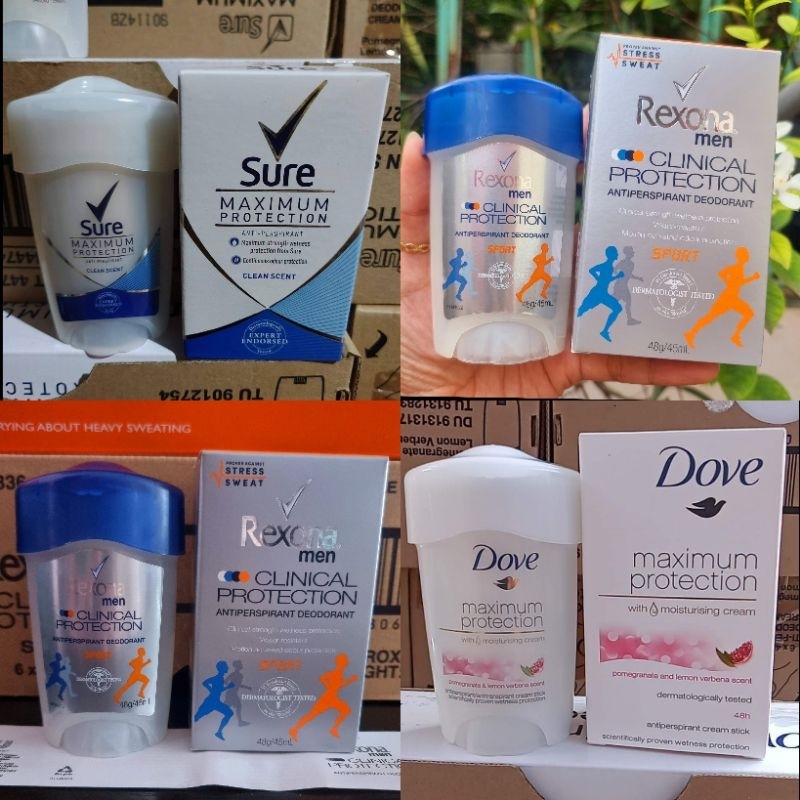 DOVE/SURE/REXONA MAXIMUM PROTECTION DEODORANT 45ML | Shopee Philippines