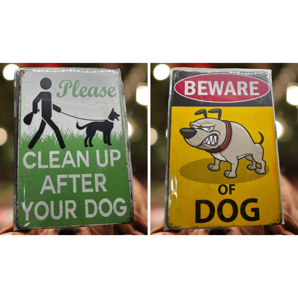 Decors and Beyond Beware of Dog Signage Metal Plate Wall Decor 30x20cm ...