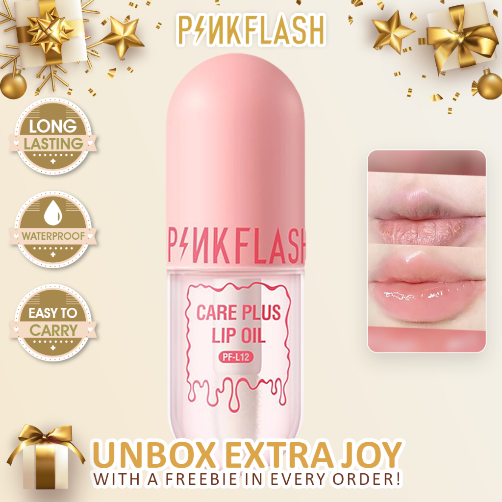PINKFLASH Pure Natural Lip Care Plus Lip Oil 5 Lip Balm Reduce Wrinkles ...