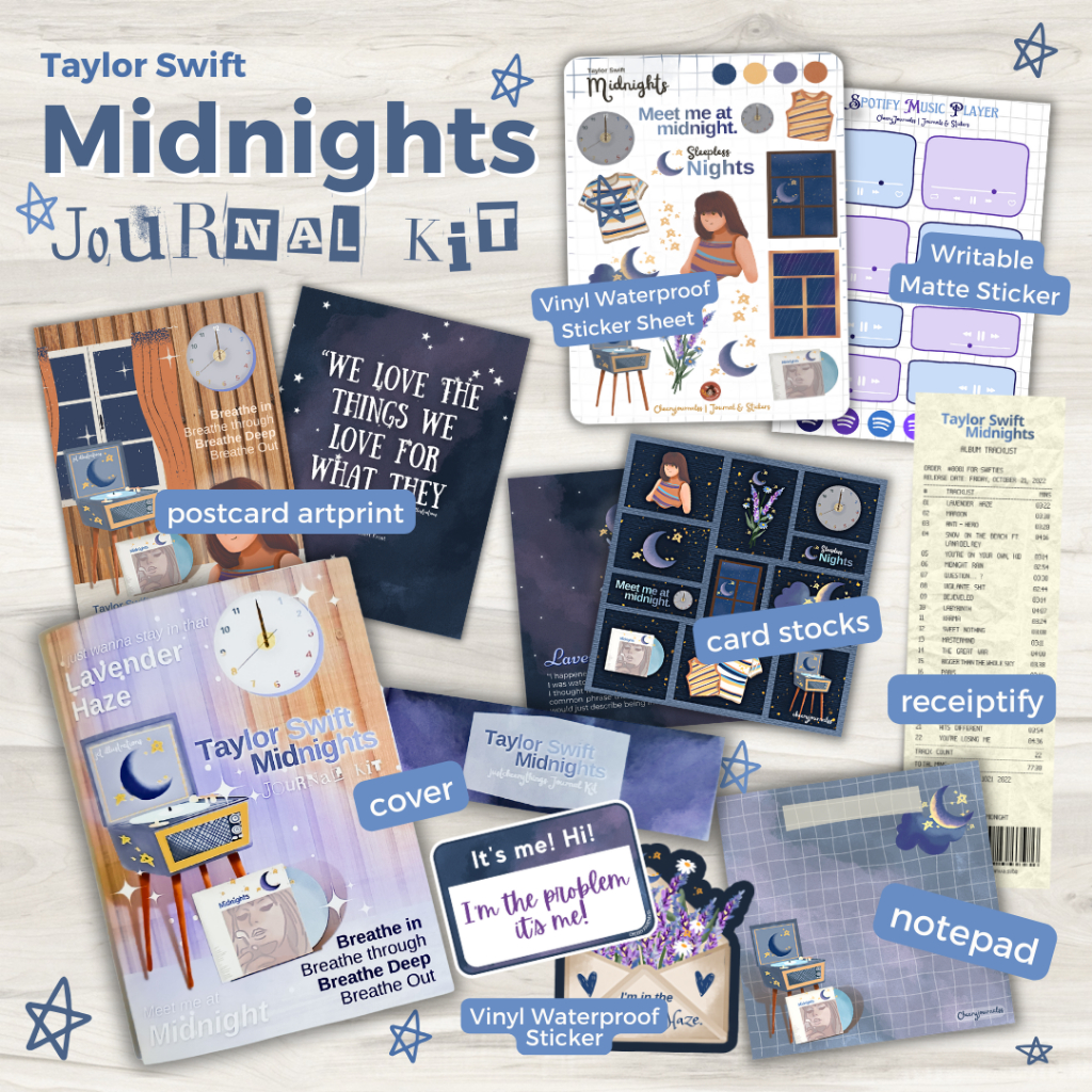 Taylor Swift Midnights Journal Kit by CheeryJournals for your basic and ...