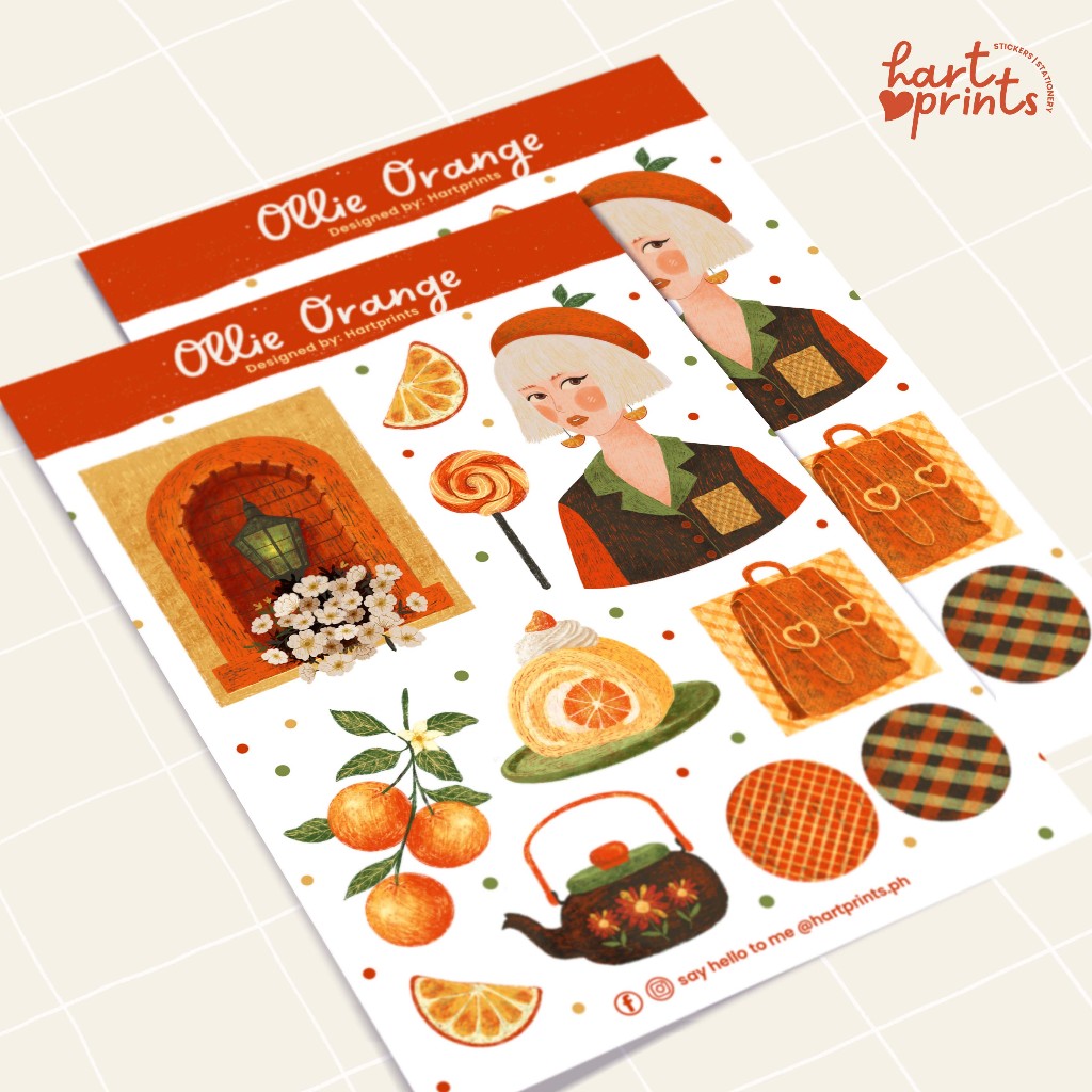 Orange Lady Stickers for Journals, Planners, Scrapbooks | Fruity Lady ...