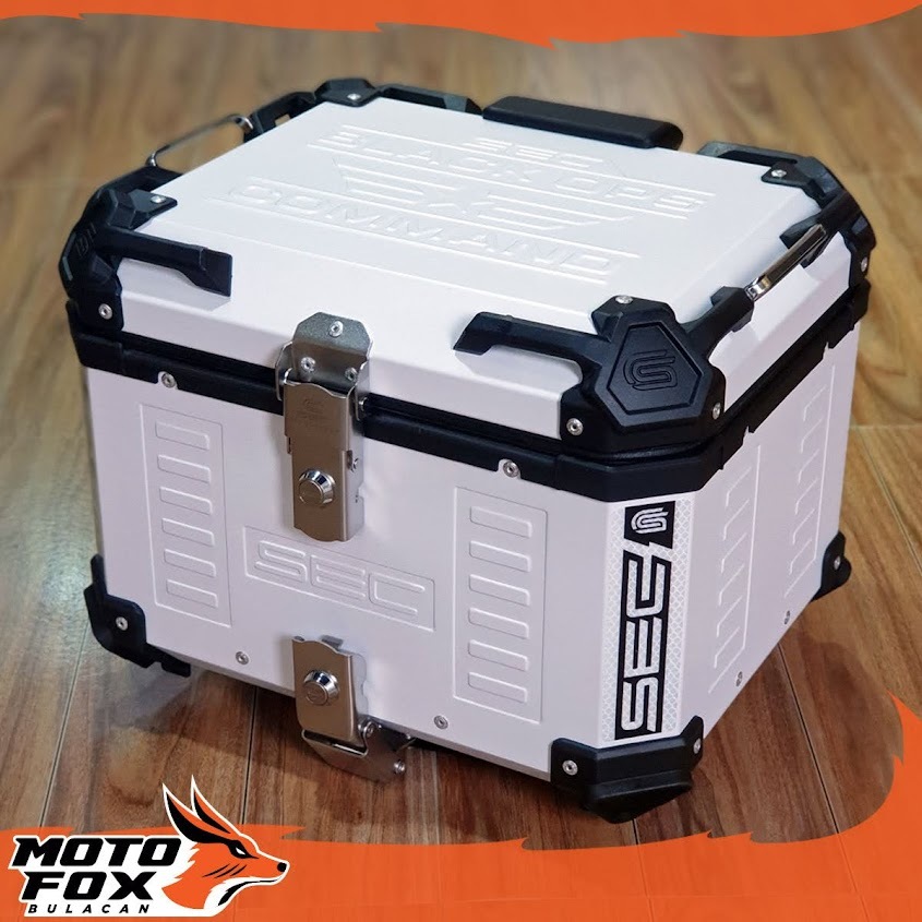 SEC White 45L Alloy Top Box with Back Rest | Shopee Philippines