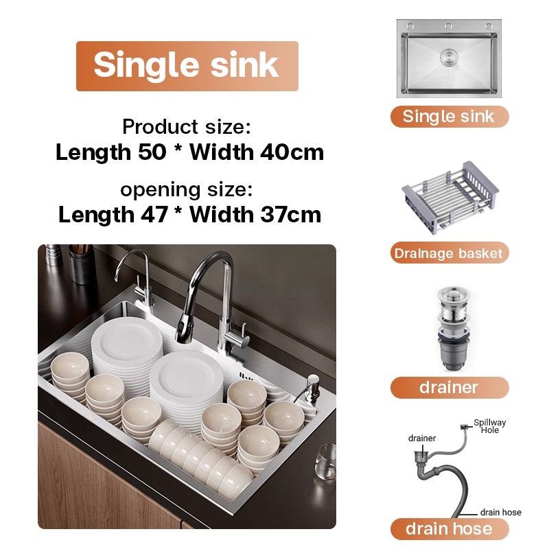 Imuto 304 Stainless Steel Kitchen Sink Large single trough, double ...
