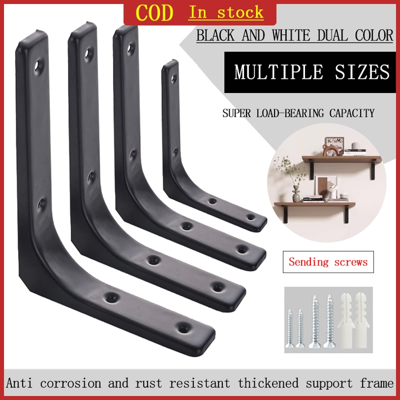 2Pcs Steel Shelf Bracket Wall L-shaped Fixed Bracket thickened Triangle ...
