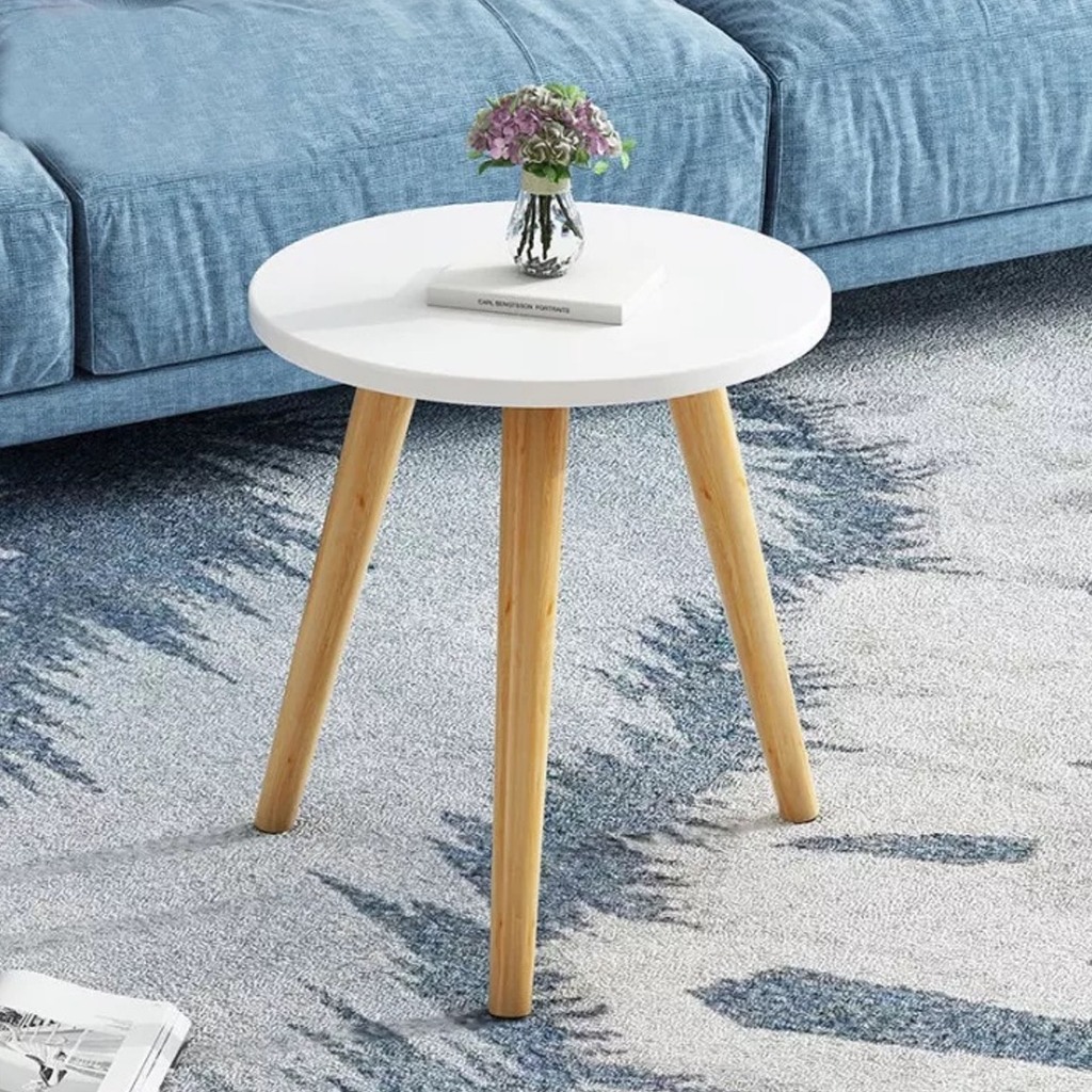 FFE Small Round Table Wooden Solid Wood Side Table Sofa Table End Table ...