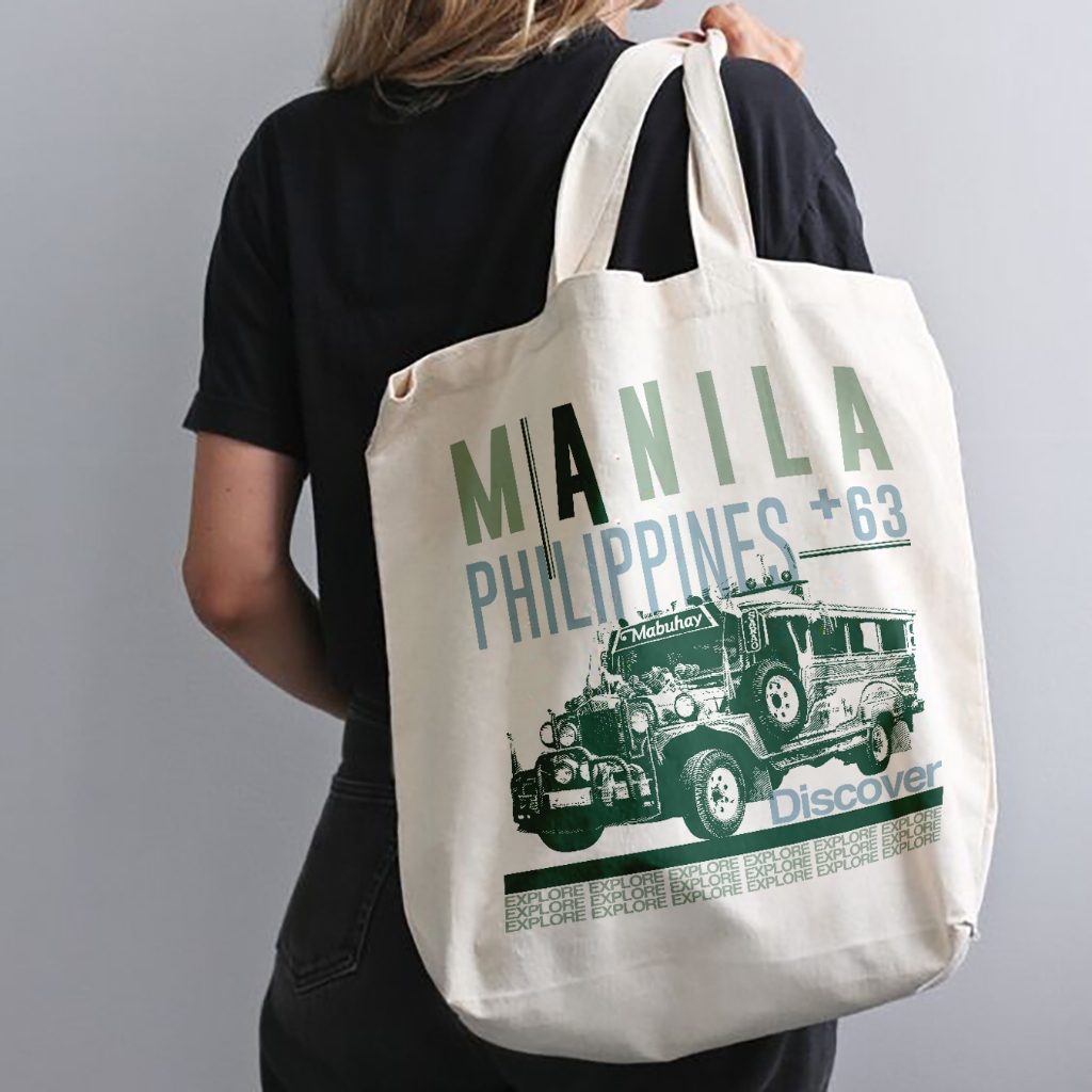 MANILA Destinations Design Bags Fashion travel Tote Bag White Canvas ...