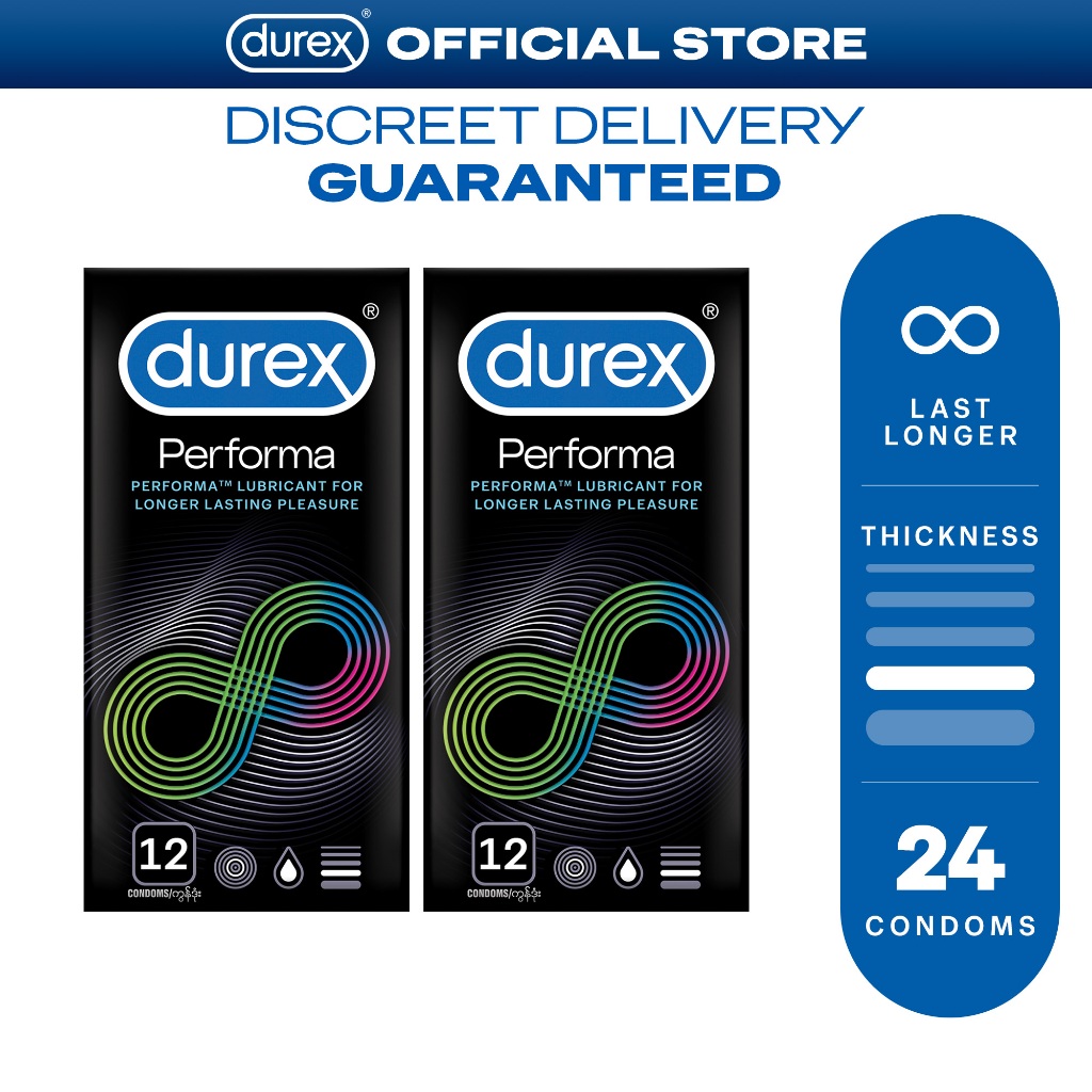 Durex Performa Extended Pleasure Lubricated Condoms 12s (Set of 2 - 24 ...