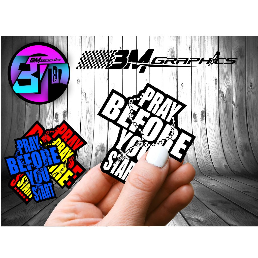 pray before you start sticker bajaj re, tvs, piaggio ape | Shopee ...