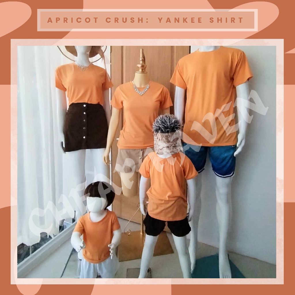 Apricot Crush Peach Fuzz Family Set Cotton Spandex Shirt for Men and ...
