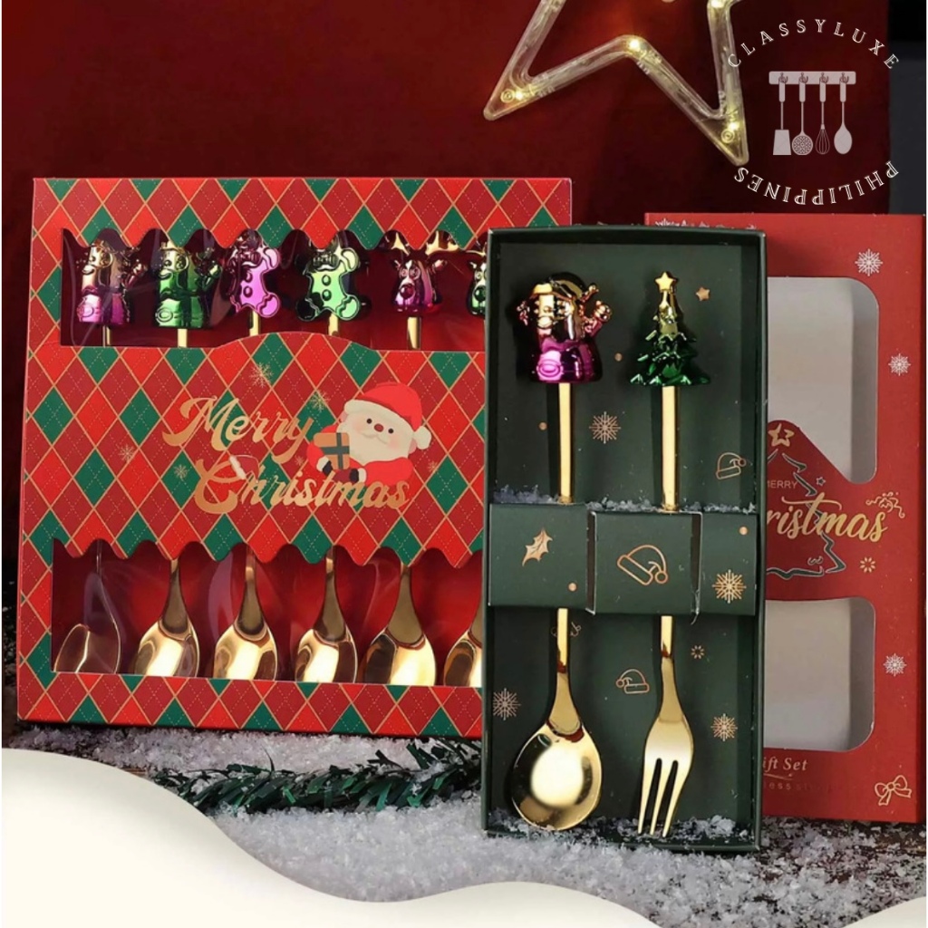 Classy Luxe Christmas Gift Set Ideas Stainless Steel Spoon Fork Dessert ...