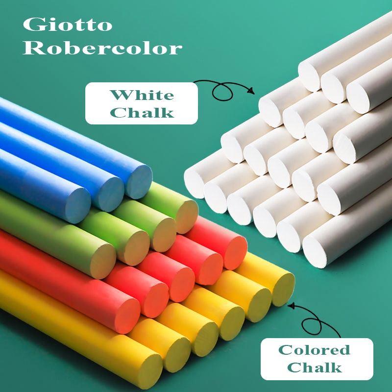 Giotto Robercolor Dustless Chalk White and colored chalk 10 stick per ...