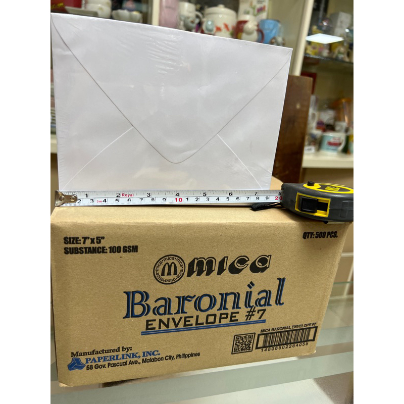 500piece Baronial Envelope White 7 Mica 100gsm Made Japan 7x5" actual 7 ...