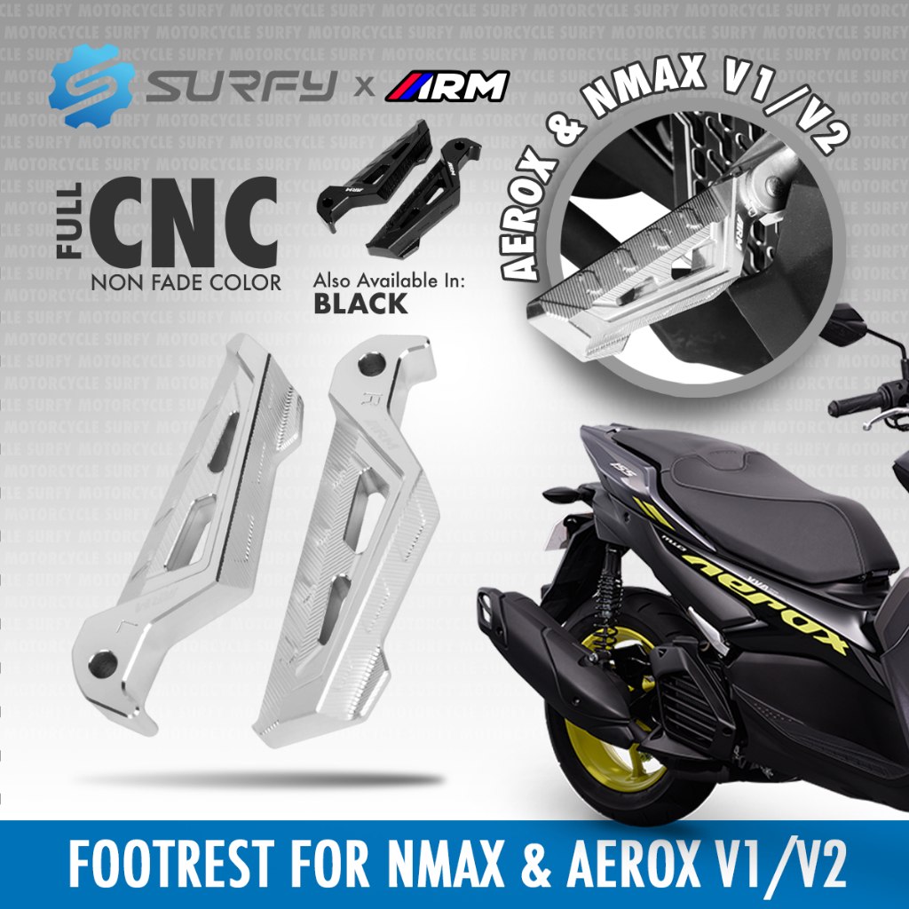 ARM Passenger Footrest For Nmax Aerox v1&v2 Full CNC Rear Pedal Anti ...