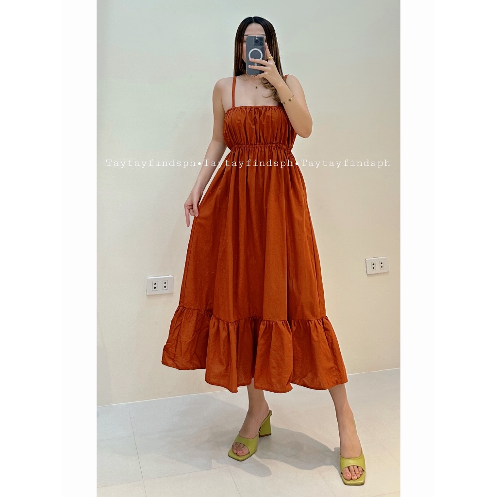 CINDY BUBBLE TUBE LINEN MAXI DRESS | taytayfindsph | Shopee Philippines