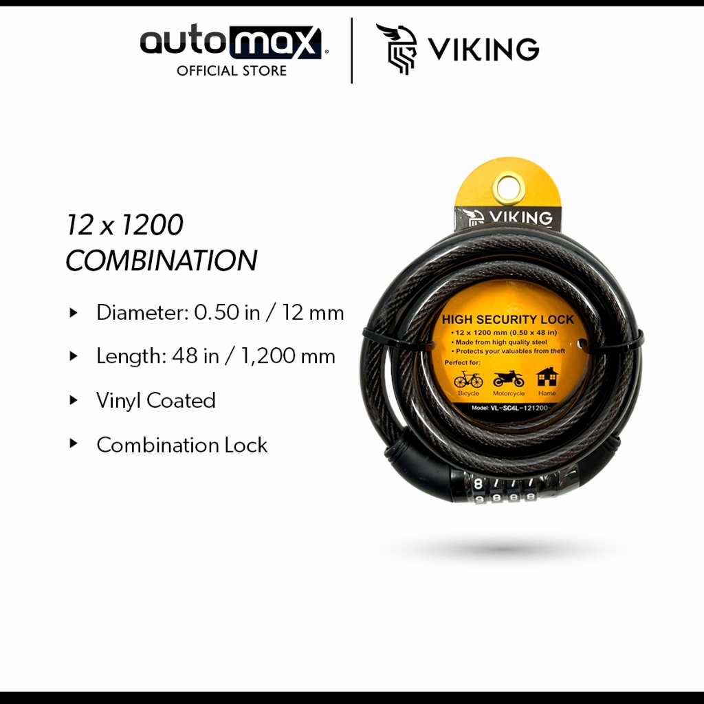 Viking Bicycle/Bike/Motorcycle/Door/Anti Theft/Security Steel Cable ...