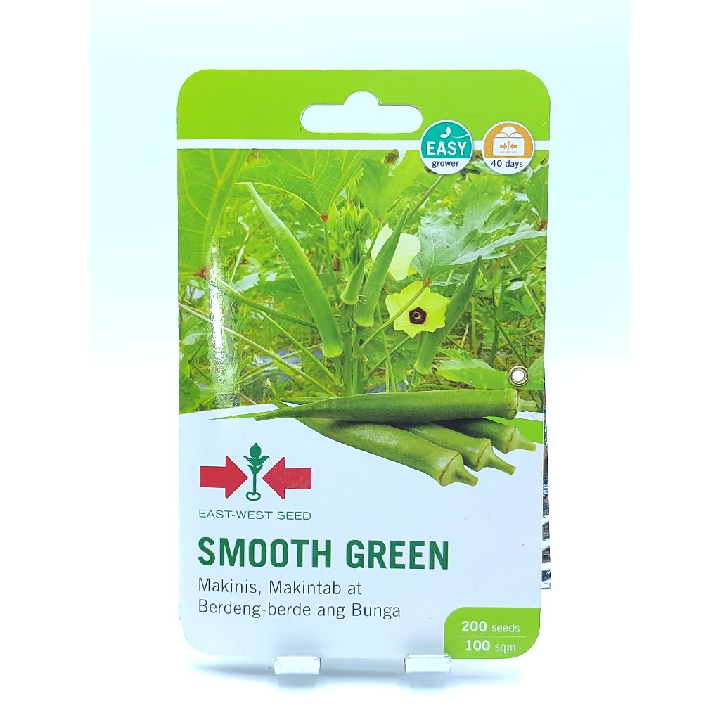 EAST-WEST SEED SMOOTH GREEN OKRA SEEDS POUCH (200 SEEDS) | Shopee ...