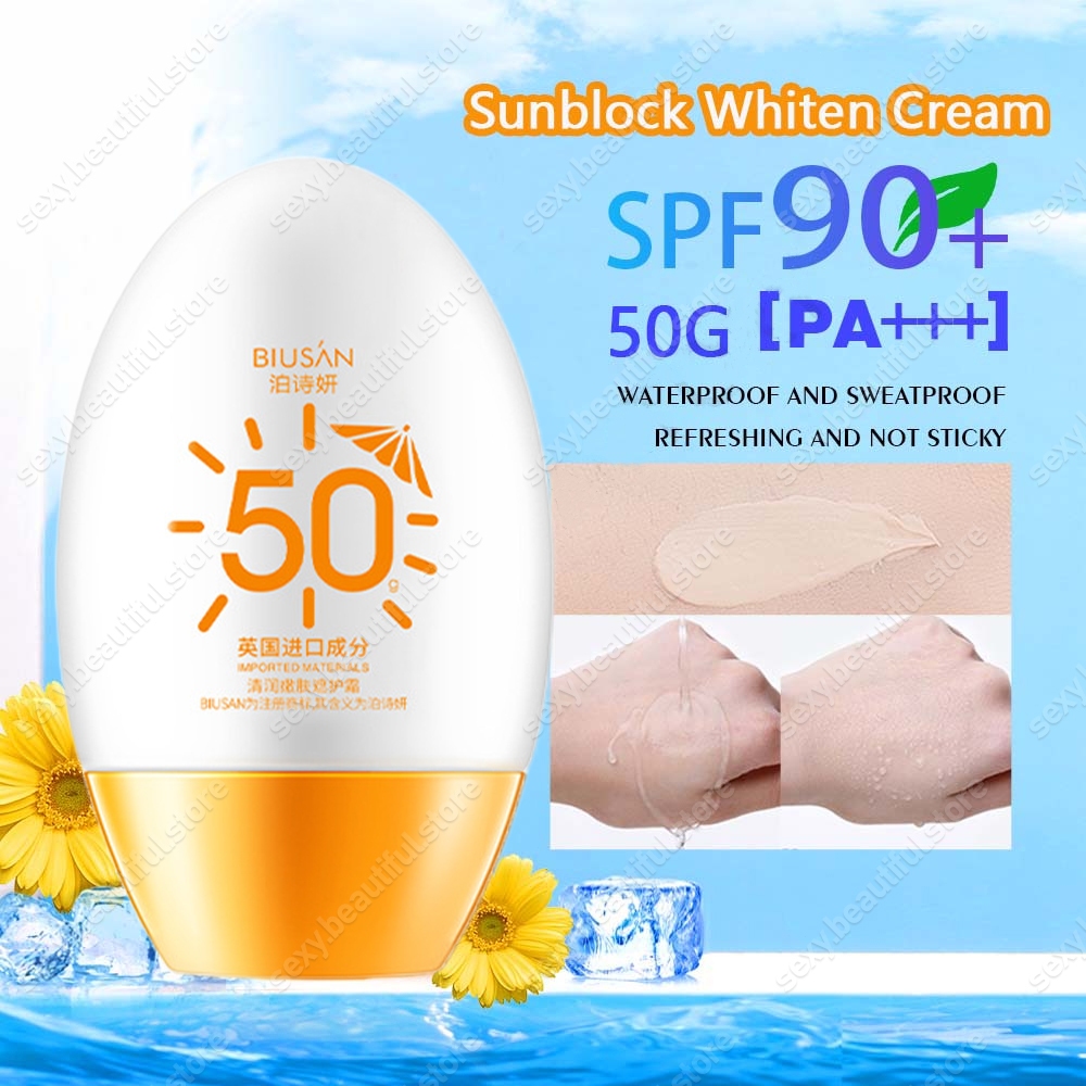 BIUSAN Sunscreen for Face SPF50+ UV Isolation Cream Moisturizer Control ...