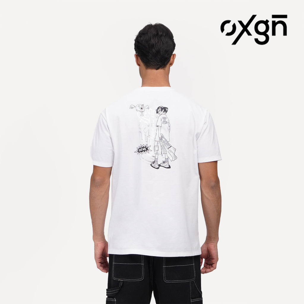 OXGN Logo Freak Graphic Print T-Shirt For Men (White) | Shopee Philippines