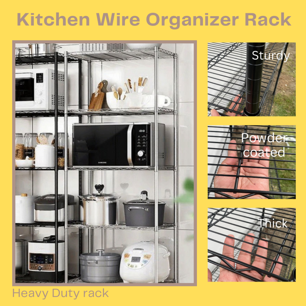 5 Layer Kitchen Organizer Wire Rack/Grocery Rack /Kitchen Rack/ Heavy ...