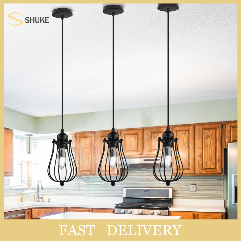 Retro Metal Wire Lampshade Industrial Shade Lamp Nordic Loft Dining ...